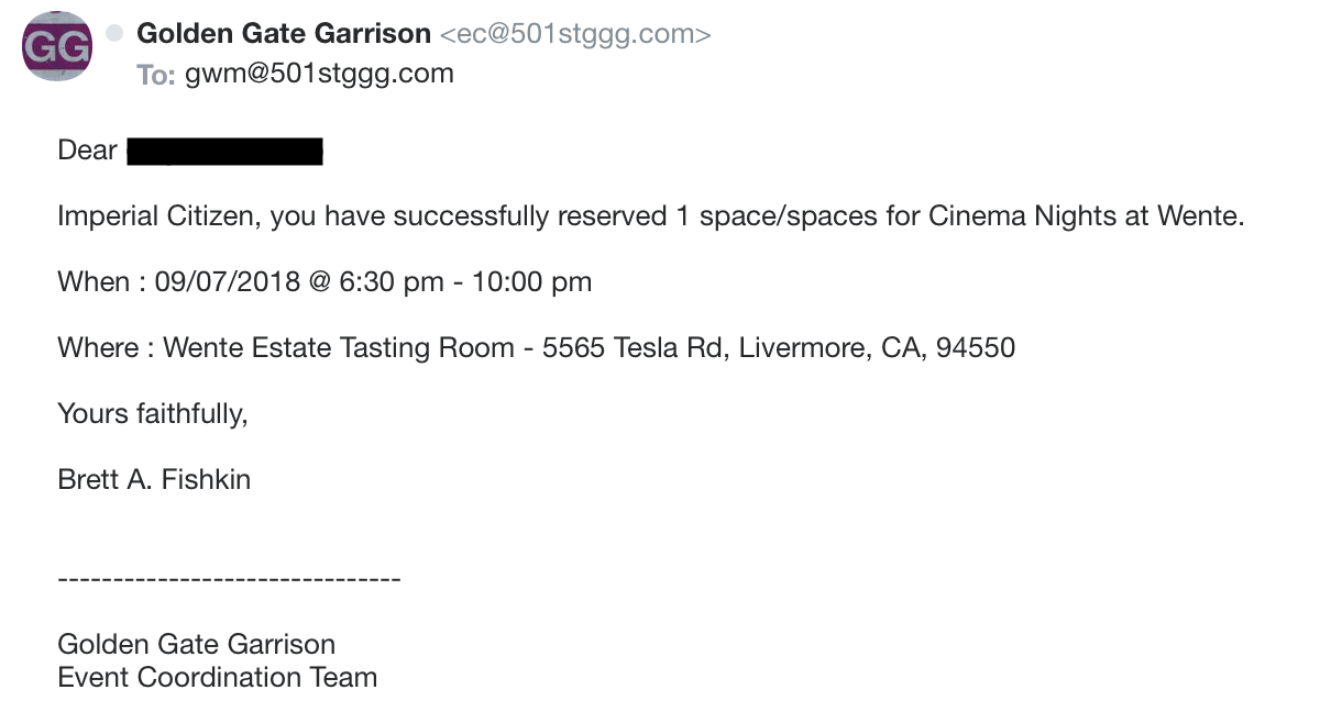 email approved | Golden Gate Garrison